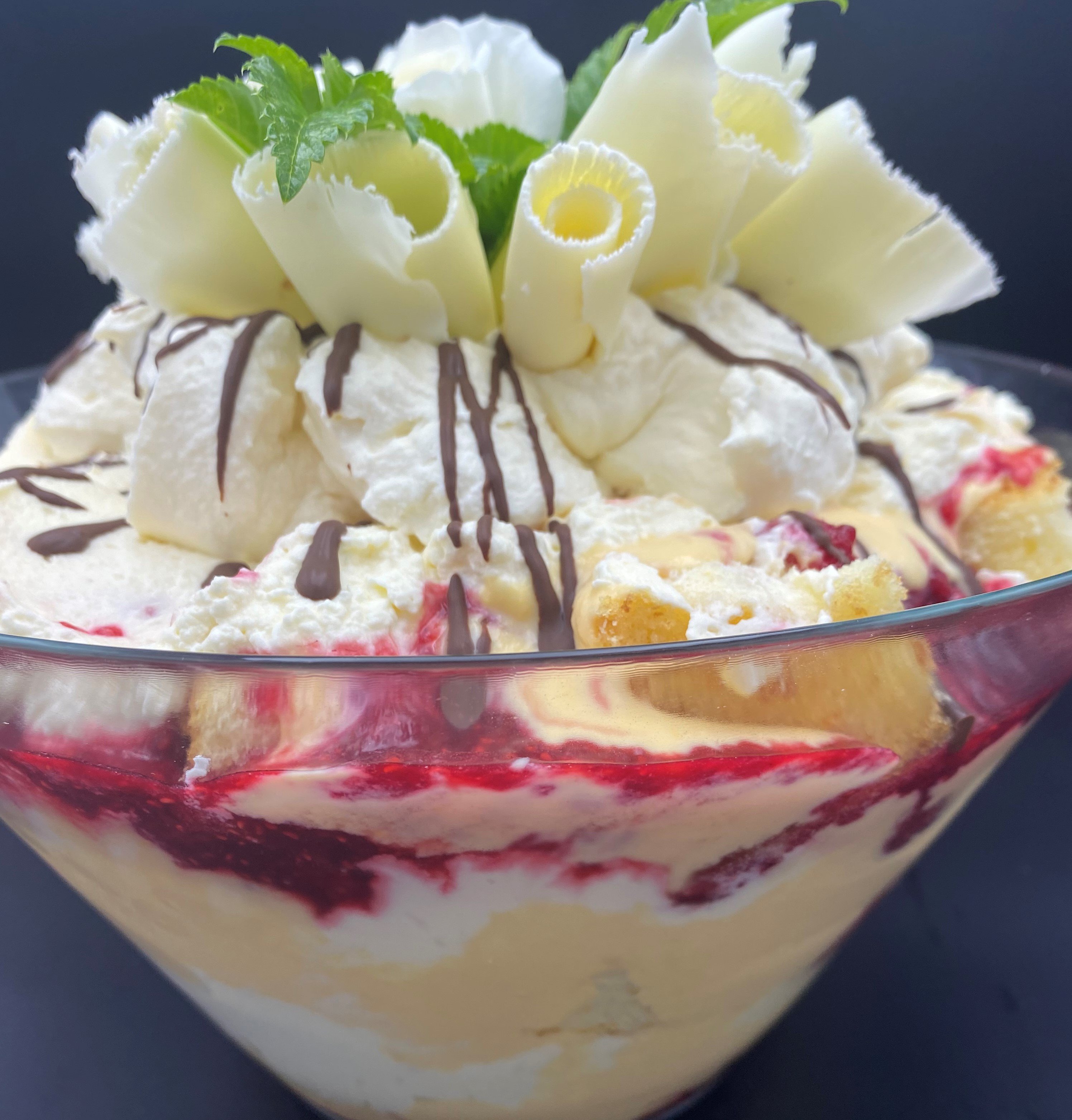 White Chocolate Raspberry Trifle